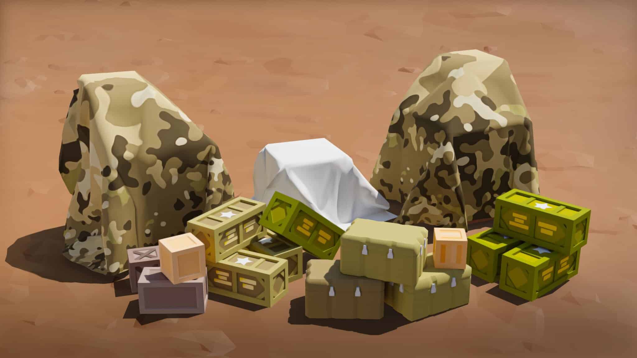 Military FREE - Low-Poly 3D Models Pack - ITHappy Studios