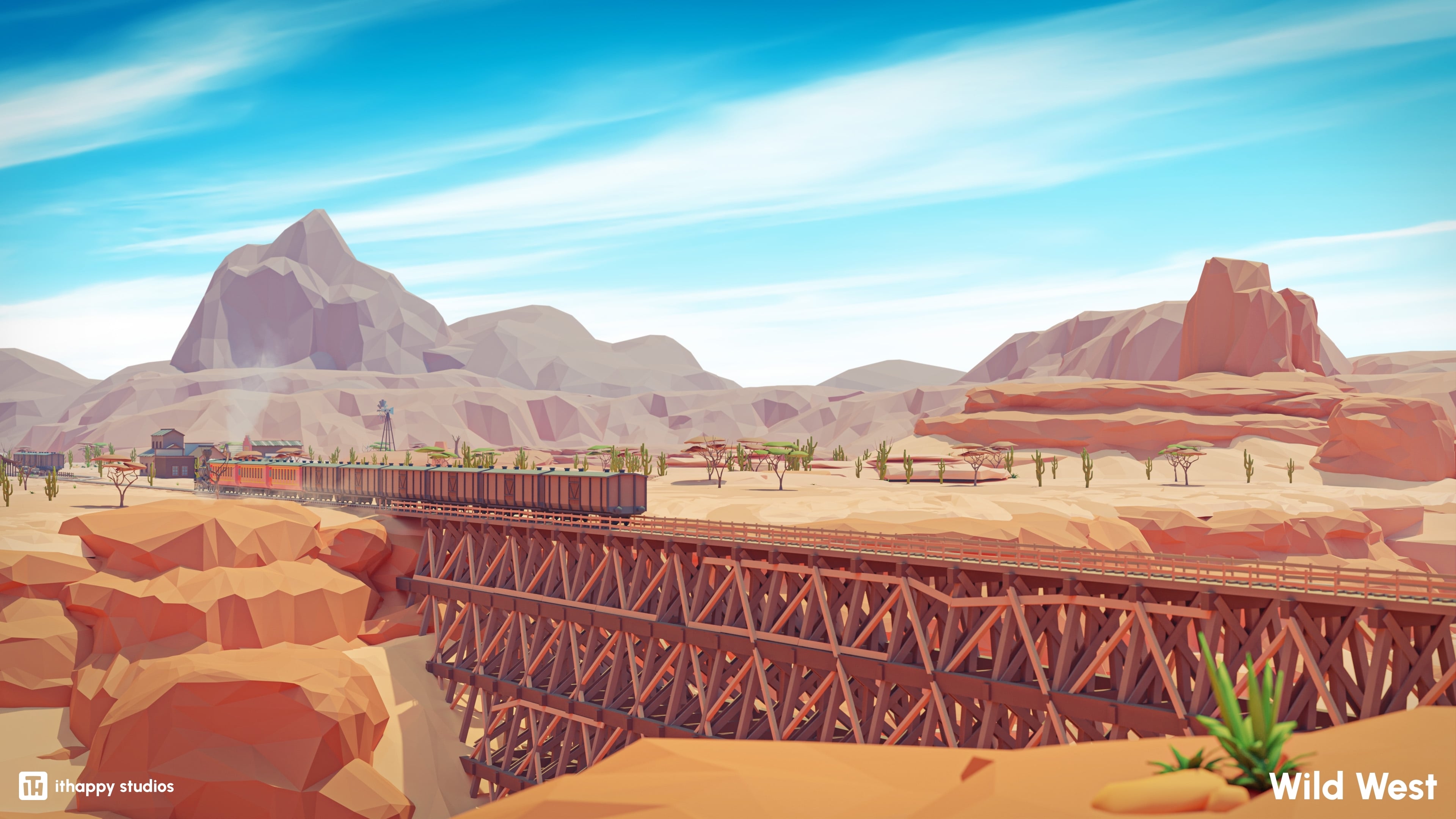 Wild West Low Poly 3D Asset Pack for Unity Games | 410 Models