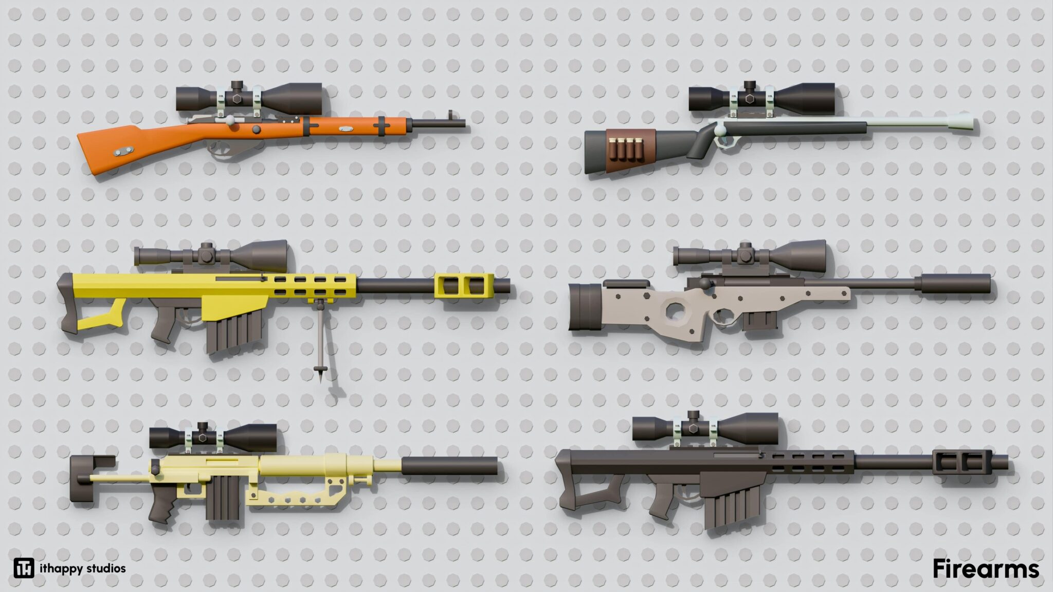 3D Firearms Low-Poly Pack - 61 Weapon Models for Unity & Unreal ...