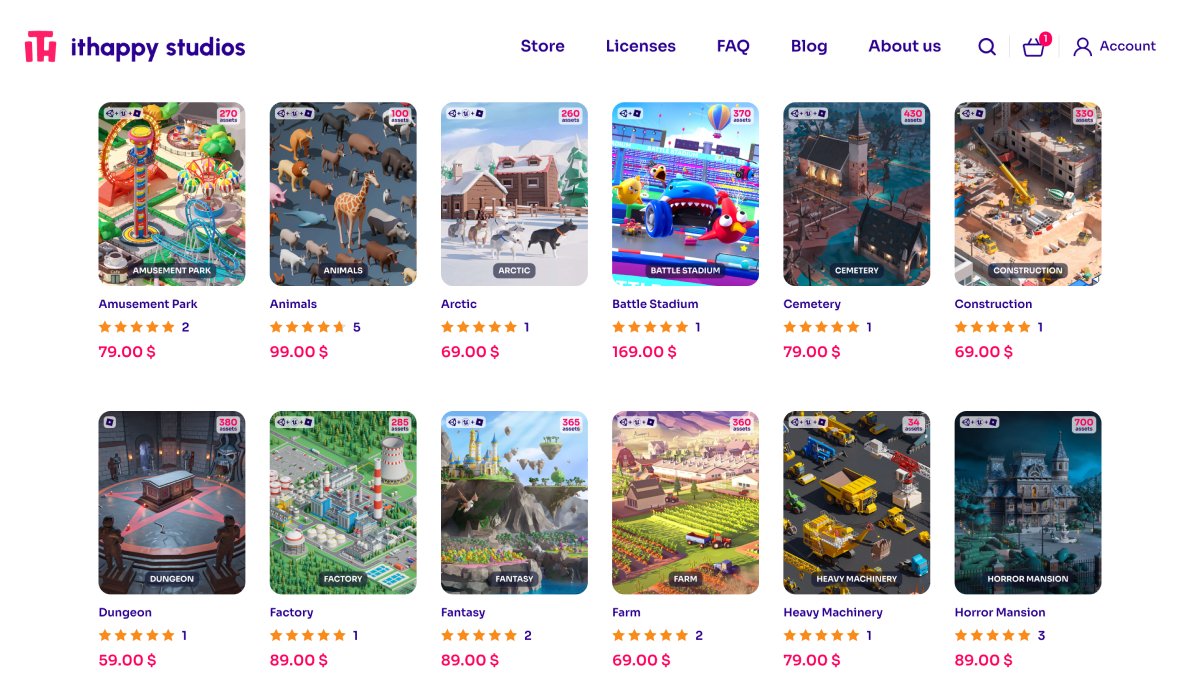 ITHappy Studios - Low Poly 3D Model Packs for Games