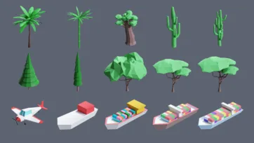 World Map - Low-Poly 3D Models Pack - ITHappy Studios